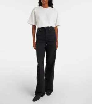 TOTEME High-rise Wide-leg Jeans In Faded