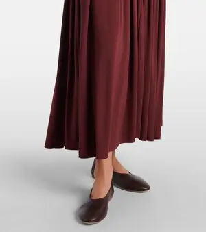 AYA MUSE Gathered Jersey Maxi Skirt - Burgundy