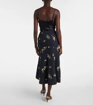 Erdem Floral Jacquard Midi Skirt