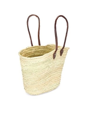 VERVE CULTURE Woven Raffia Shopping Basket - Straw