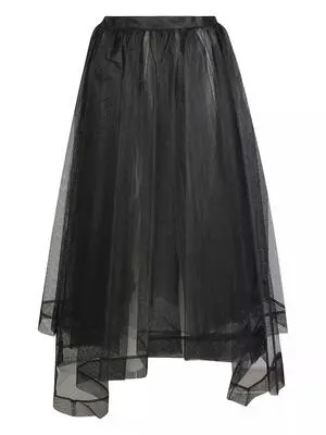 Alexander McQueen Asymmetric Tiered Tulle Skirt - Black