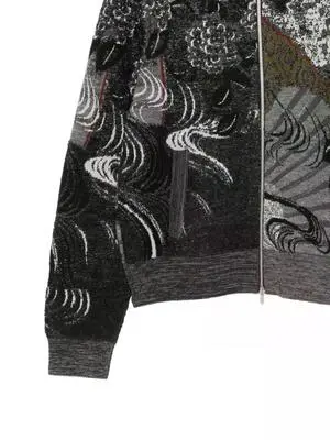 JNBY Printed Zip-up Cardigan - Grey