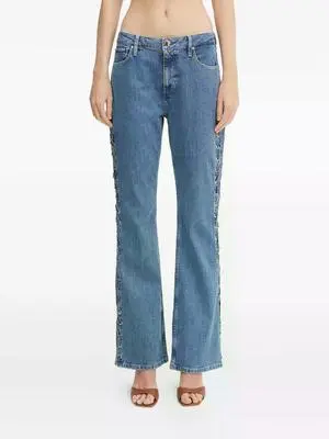 Guess Lace-up Flared Jeans - Blue