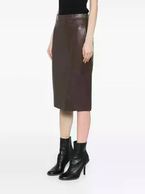 JNBY Chocolate Leather A-line Skirt