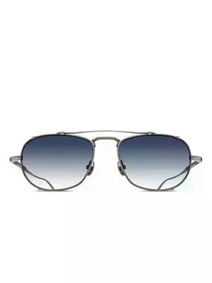Matsuda Matsuda Double-Bridge Engraved Metal Frame Sunglasses Silver