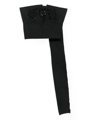 Alberta Ferretti Embellished Wool Top With Cut-out Detail