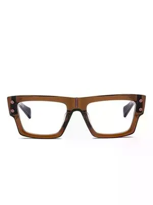 Balmain Square Frame Eyeglasses - Brown
