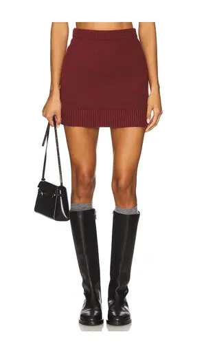ELODIE THE LABEL Sana Sweater Mini Skirt - Red
