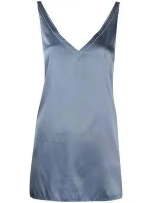 Brunello Cucinelli Sleeveless Metallic Blouse - Blue