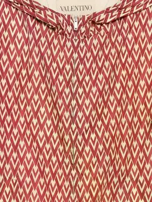 Valentino Garavani Geometric Pattern Zip-up Hooded Jacket