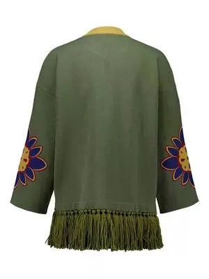 PAULA Embroidered Floral Tunic With Fringe Detail
