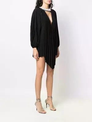 Alexandre Vauthier Embellished Pleated Mini Dress