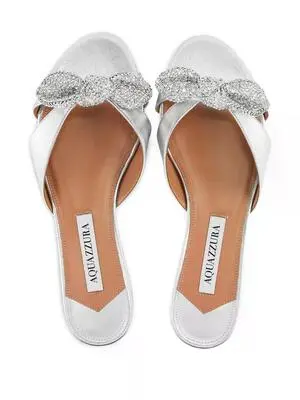 AQUAZZURA Crystal Embellished Crossover Sandals