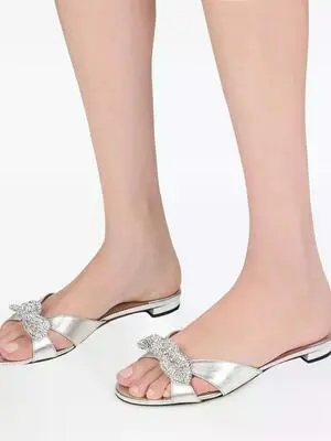 AQUAZZURA Crystal Embellished Crossover Sandals