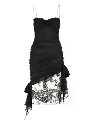Alessandra Rich Lace-trimmed Bow Mini Dress