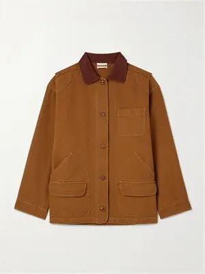 DÔEN Pascual Corduroy-trimmed Cotton-canvas Jacket - Brown