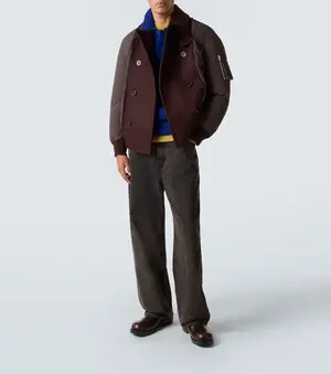 Sacai Double-breasted Wool Puffer Jacket - Brown