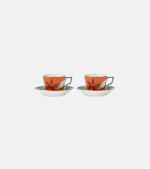 GINORI 1735 Il Viaggio Di Nettuno Set Of 2 Teacups And Saucers Luke Edward Hall - Multicoloured