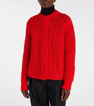 JIL SANDER Open-knit Wool Cardigan