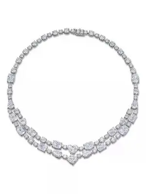 ANABELA CHAN Heart Diamond Choker Necklace In Rhodium Vermeil And 18k White Gold - Silver