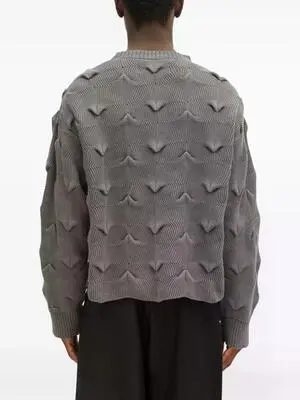 A. A. SPECTRUM Textured V-pattern Knit Sweater