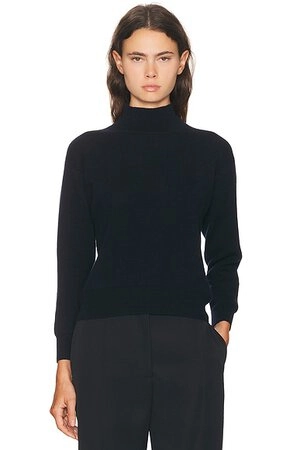 THE ROW Heta Wool Turtleneck Sweater - Dark Navy