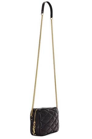 Saint Laurent Quilted Leather Mini Camera Bag With Gold-tone Hardware