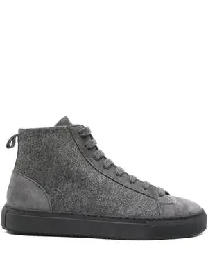 DOUCAL'S High Top Suede Panel Lace-up Sneakers