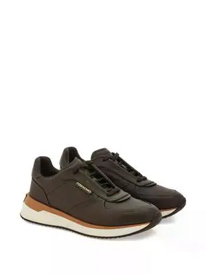 FERRAGAMO Calfskin Leather Sneakers - Brown
