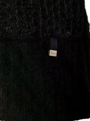 Herno Sequin Embellished Textured Knit Sweater - Black