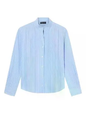 Brooks Brothers Stand-collar Striped Shirt - Blue