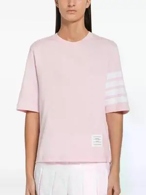 Thom Browne Four-bar Sleeve T-shirt - Pink