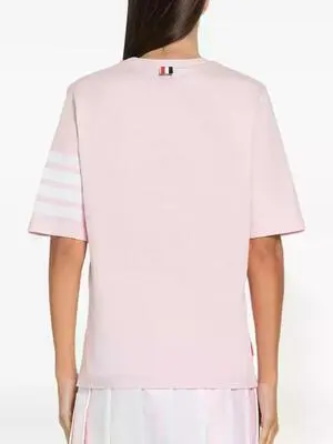 Thom Browne Four-bar Stripe Sleeve T-shirt - Pink