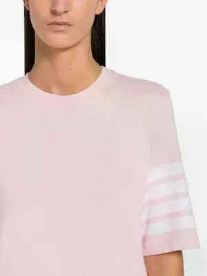 Thom Browne Four-bar Stripe Sleeve T-shirt - Pink