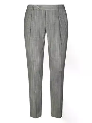 MARSEM Pinstripe Pleated Trousers - Grey