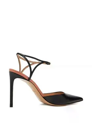 FRANCESCO RUSSO Leather Pointed-toe Stiletto Heel Ankle Strap Pumps