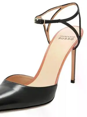 FRANCESCO RUSSO Leather Pointed-toe Stiletto Heel Ankle Strap Pumps