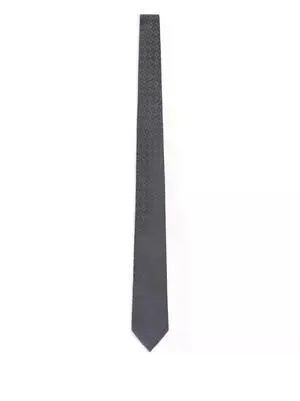 Emporio Armani Silk Logo Jacquard Neck Tie - Grey