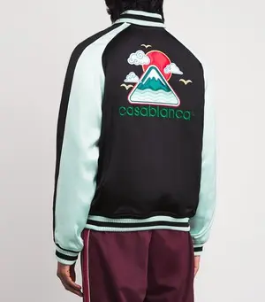 Casablanca Satin Embroidered Bomber Jacket