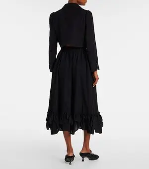 Noir Kei Ninomiya Wool-blend Midi Skirt