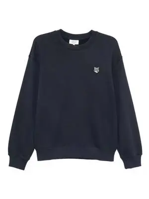 Maison Kitsuné Embroidered-logo Patch Sweatshirt - Blue