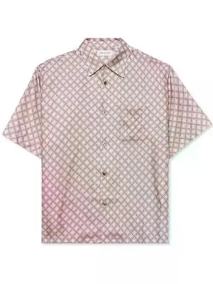 John Elliott Lozenge-print Silk Shirt - Neutrals