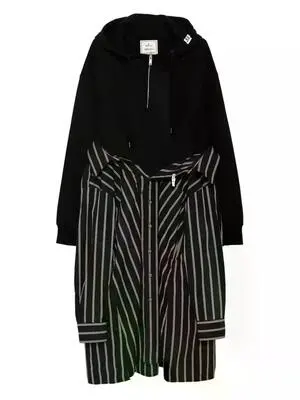 Mihara Yasuhiro Combined Hoodie Dress - Black