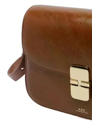 A.p.c. Grace Baguette Calfskin Leather Bag - Brown