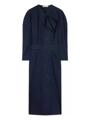 Ports 1961 Pinstripe Belted Midi Dress - Blue