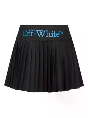 Off-White Pleated Logo-print Mini Skirt