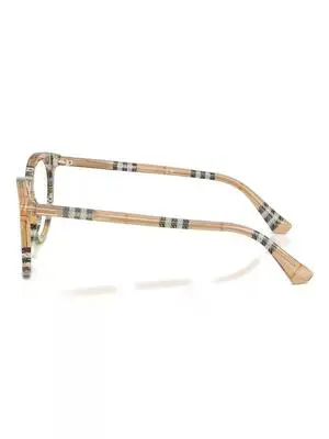 Burberry Checked-pattern Round Glasses