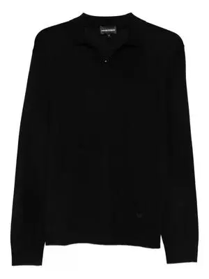 Emporio Armani Polo-neck Long-sleeve Sweater - Black