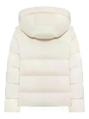 MOORER Hooded Quilted Jacket With Fur Panels - Neutrals