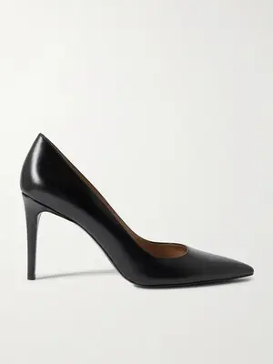 STUART WEITZMAN Leather Pointed Toe Pumps - Black
